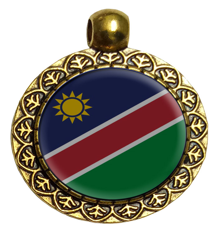 Namibia National Flag Pendant Necklace/Chain Locket with Hook (L-143)