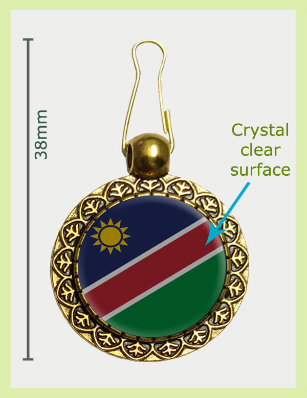 Namibia National Flag Pendant Necklace/Chain Locket with Hook (L-143)